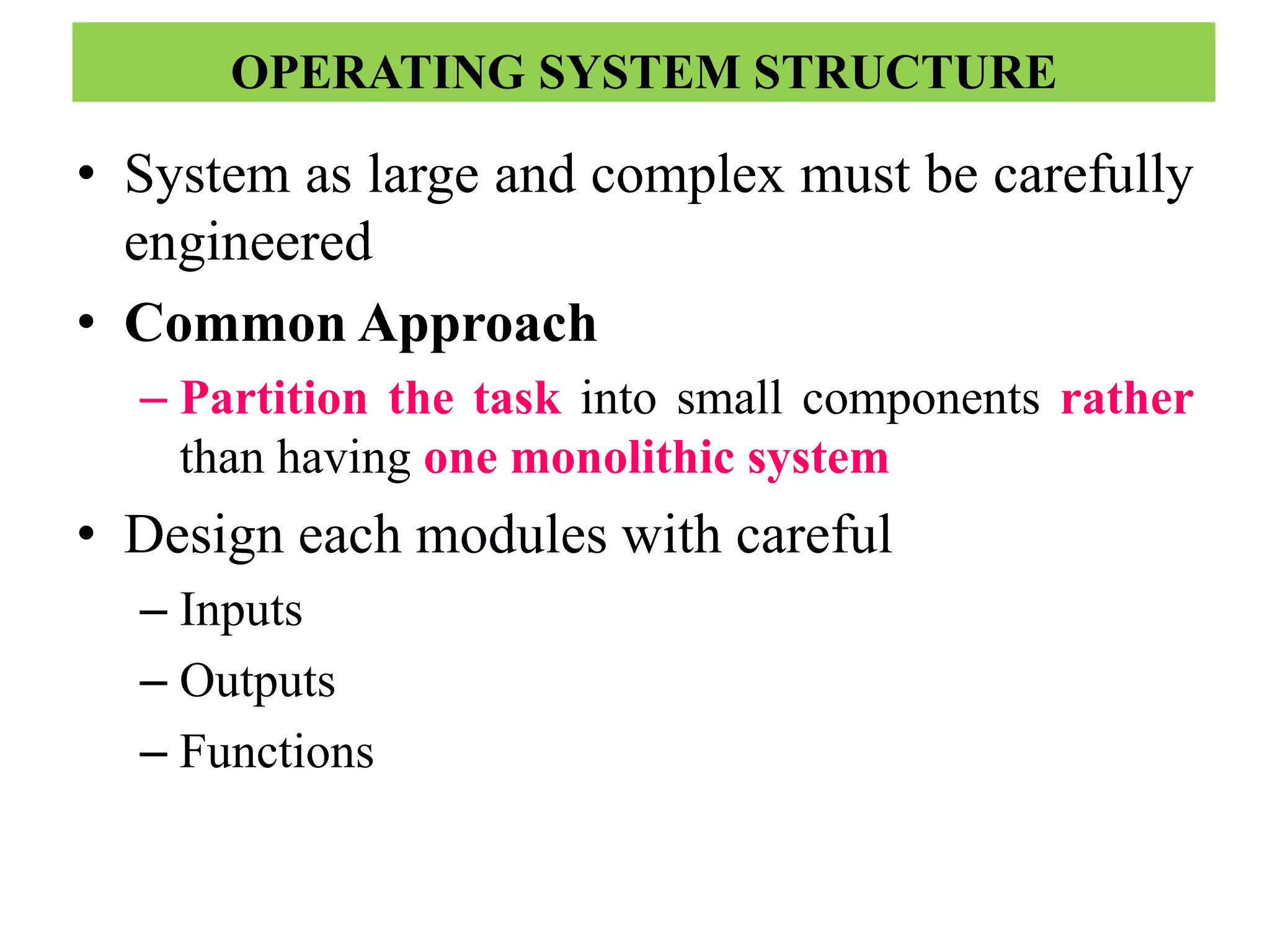 OPERATING SYSTEM SERVICES, OPERATING SYSTEM STRUCTURES | PPT | Operating Systems | Computer ...