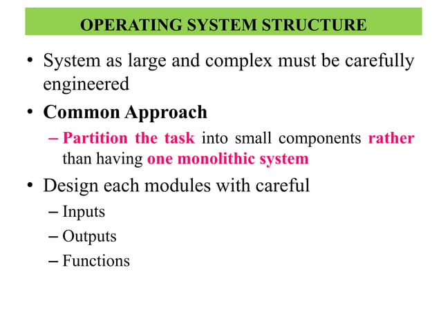 OPERATING SYSTEM SERVICES, OPERATING SYSTEM STRUCTURES | PPT | Operating Systems | Computer ...