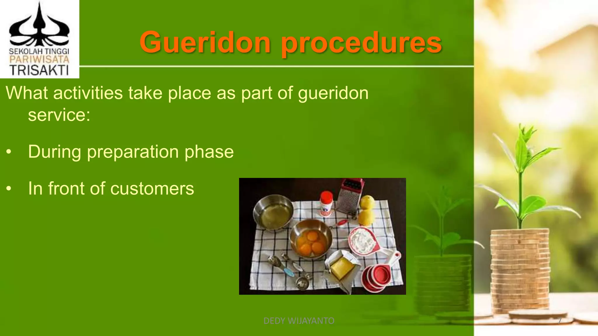 Part 2 provide gueridon service | PPT