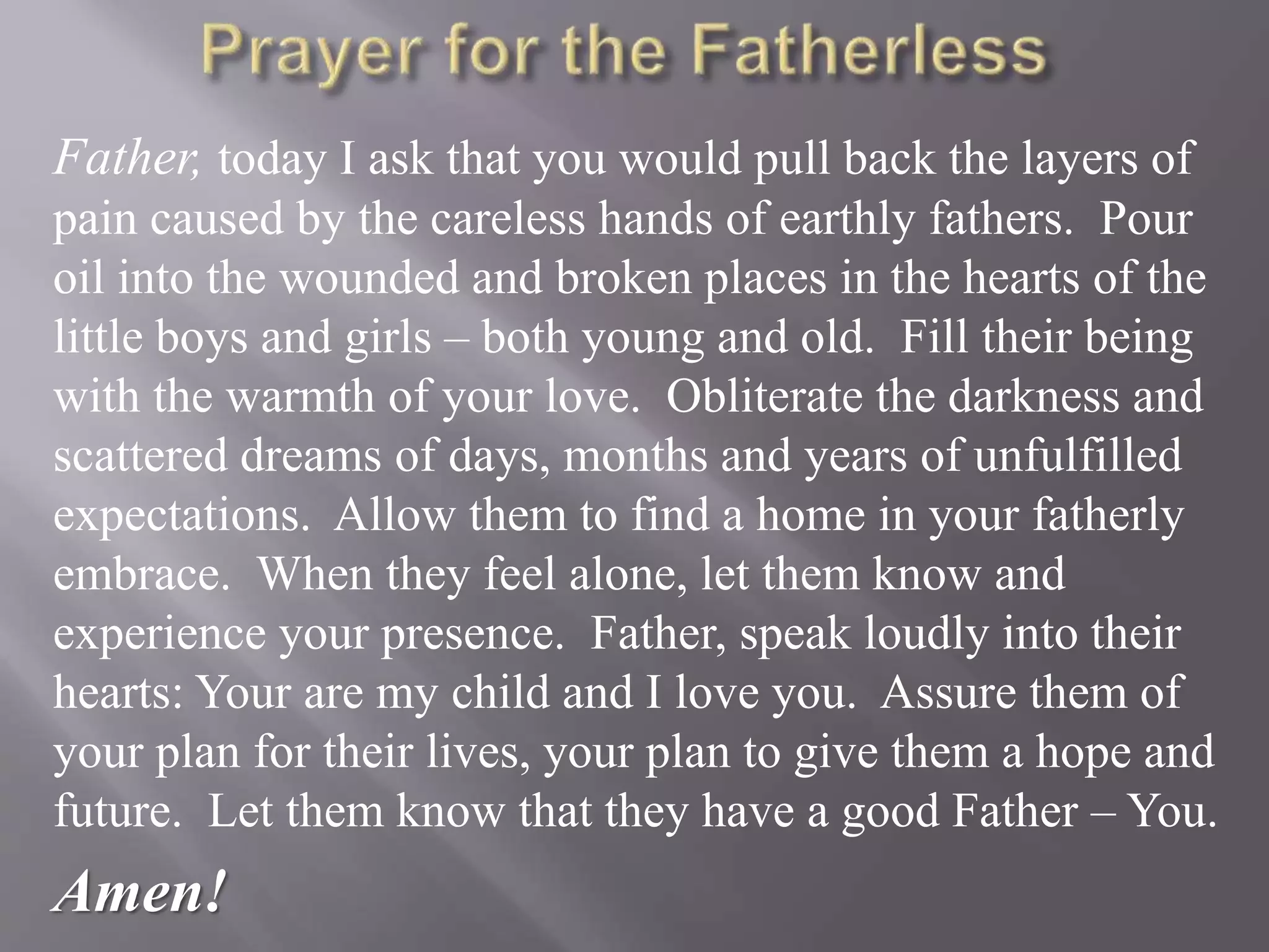 Part 2 the problem of fatherlessness | PPTX | Christianity | Religion ...