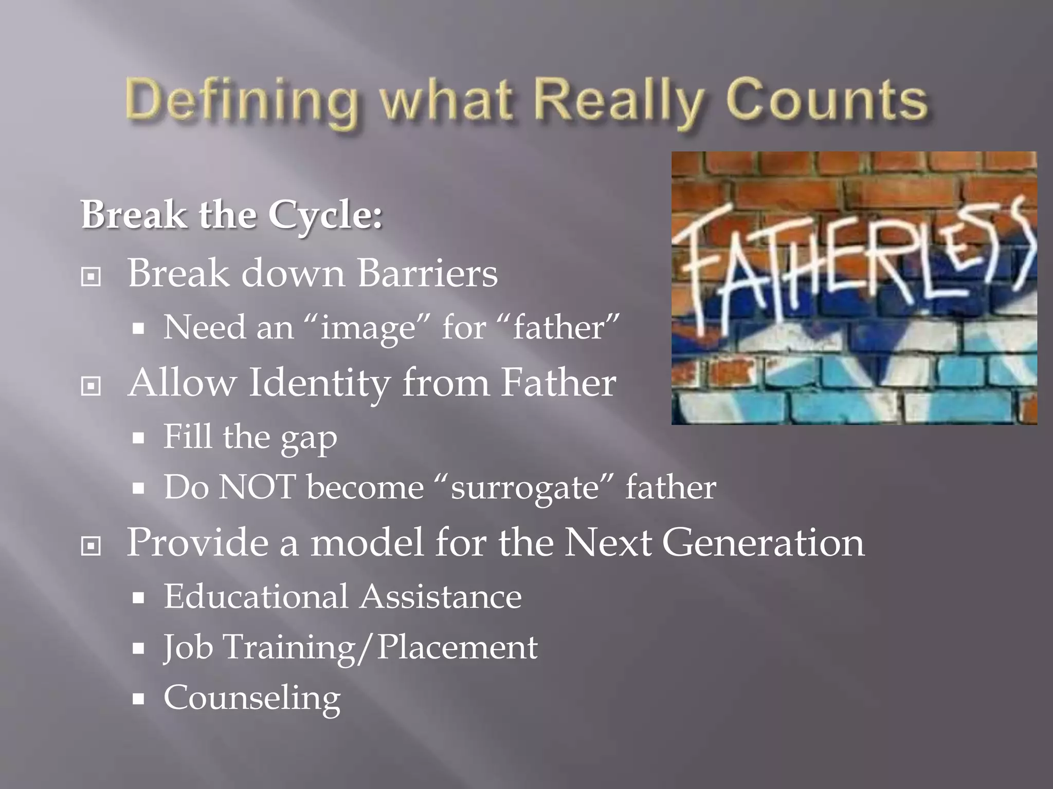 Part 2 the problem of fatherlessness | PPTX | Christianity | Religion ...
