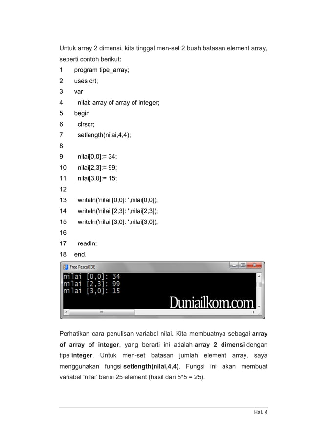 Part 21 Array Dinamis | PDF