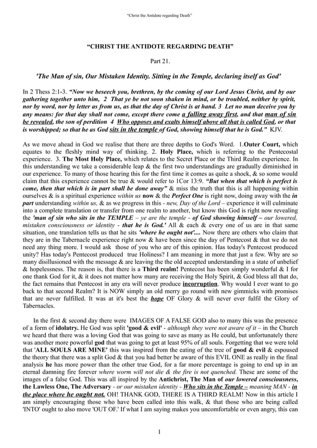 Part 21 the man of sin. | PDF | Christianity | Religion & Spirituality