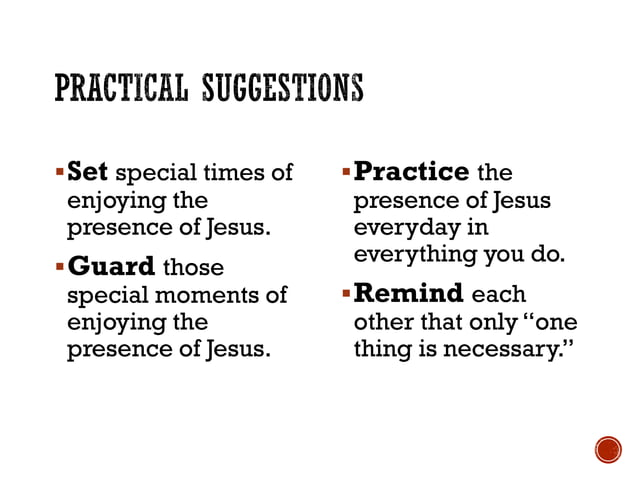 Part 22 - One Thing (Luke 10:38-42) | PDF | Christianity | Religion & Spirituality