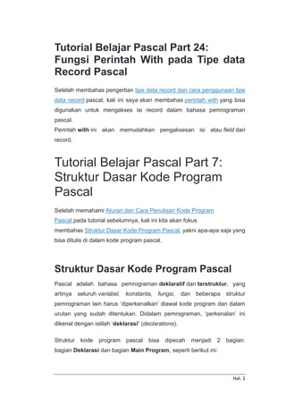 Part 24 Perintah Record with | PDF