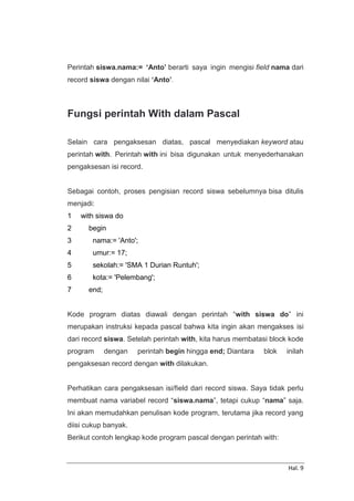 Part 24 Perintah Record with | PDF