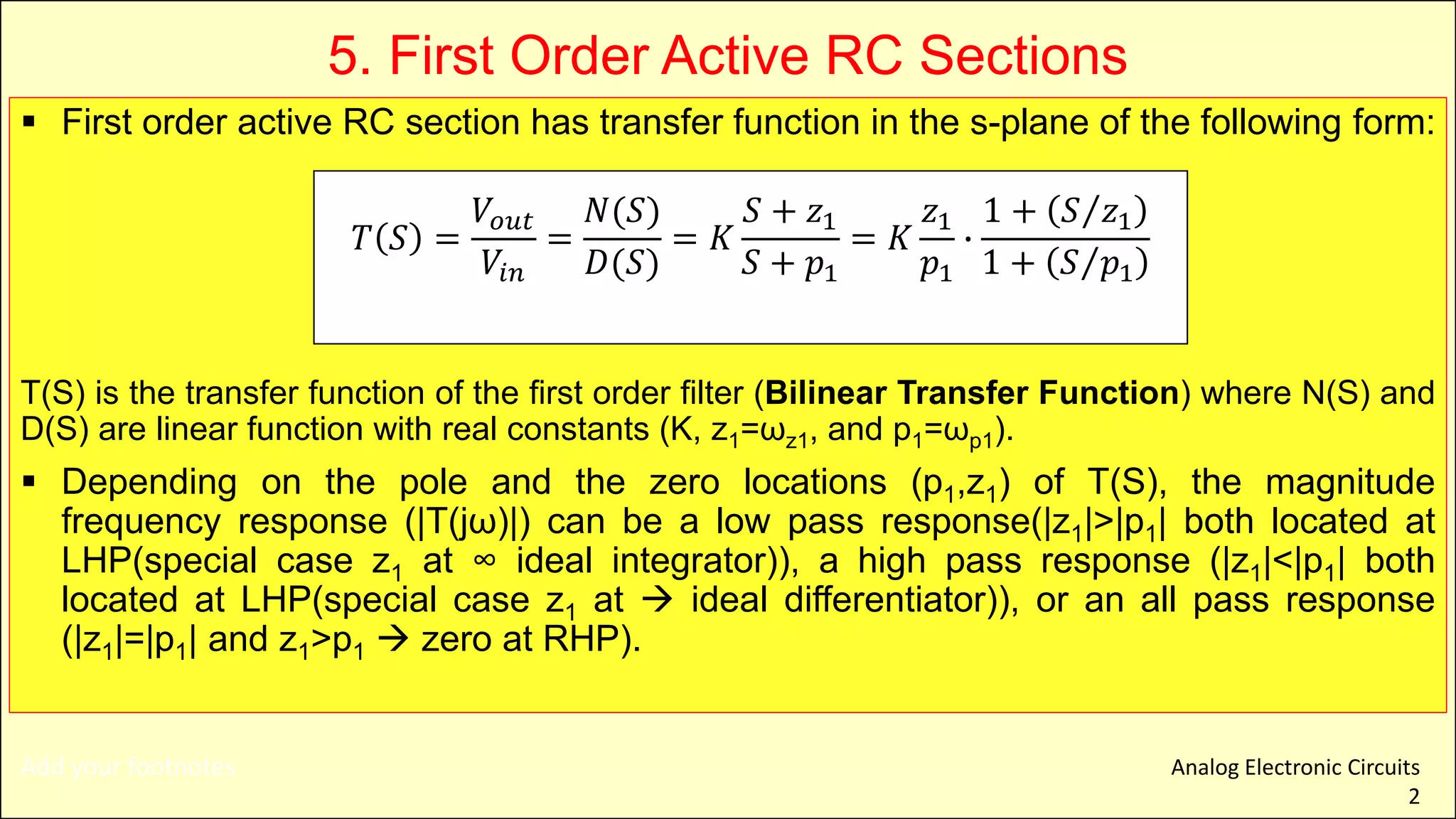 Active RC Filters Design Techniques | PDF