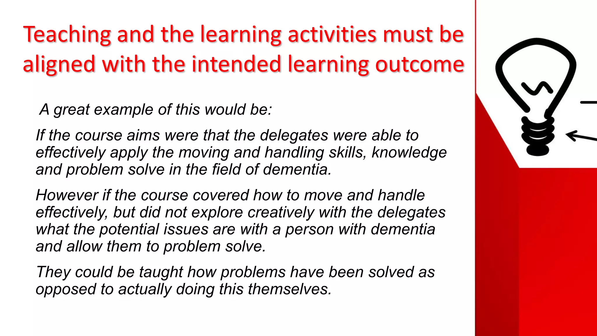 Part 2 biggs constructive alignment theory and moving and handling | PDF