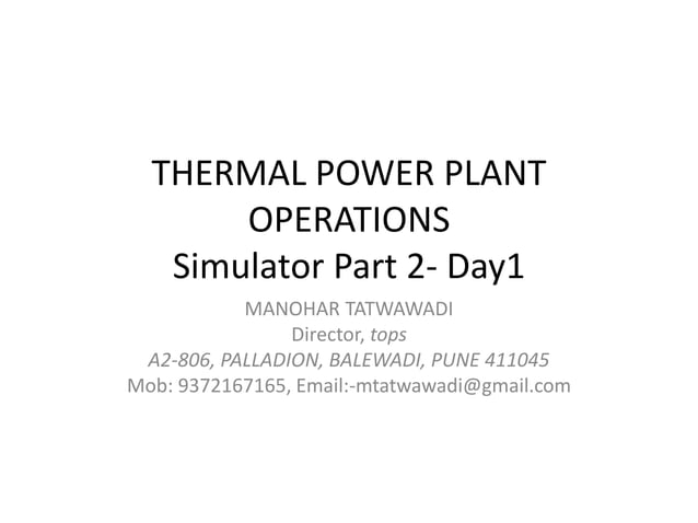 Thermal Power Plant Simulator Operations Training | PDF