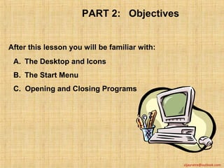 Part 2 desktop and start menu | PPT