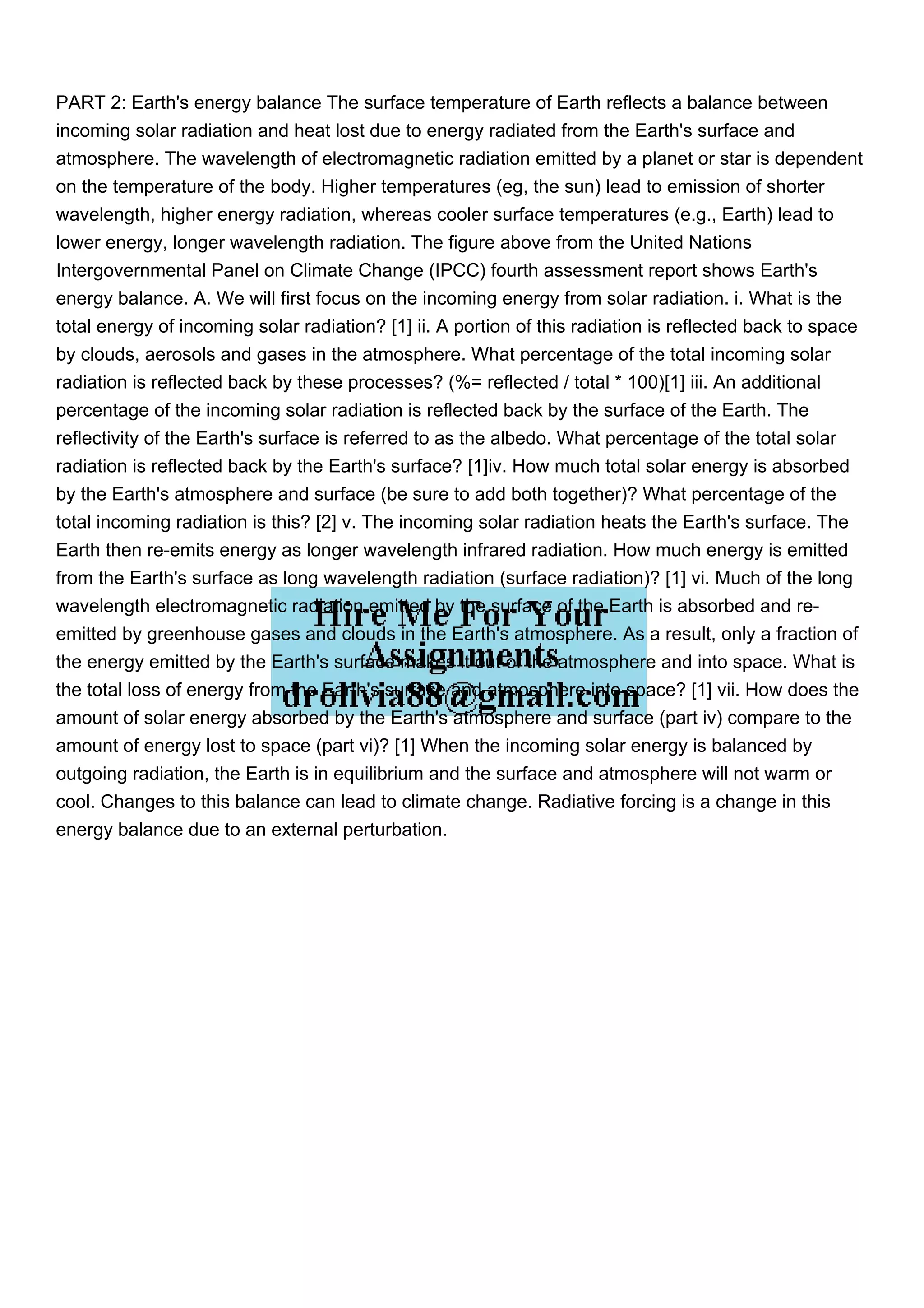 PART 2 Earths energy balance The surface temperature of Ea.pdf