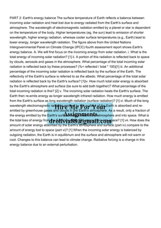 PART 2 Earths energy balance The surface temperature of Ea.pdf