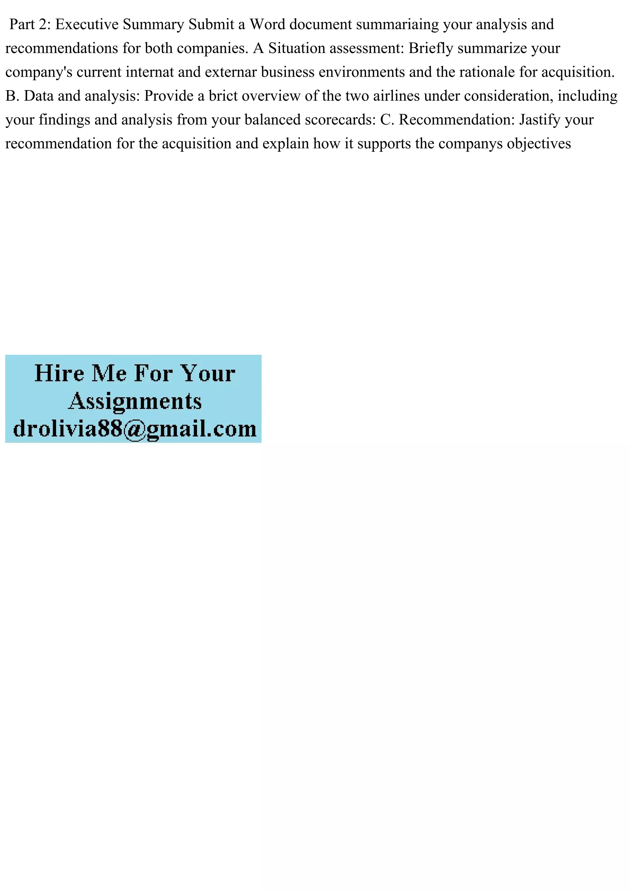 Part 2 Executive Summary Submit a Word document summariaing your ana.pdf