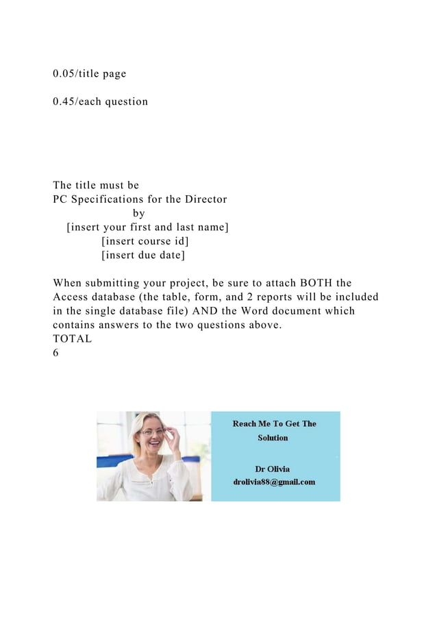 Part 2Provider Database (MS Access)Use the project descriptio.docx