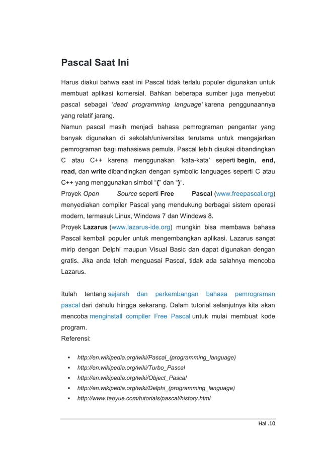Part 2 sejarah bahasa pemrograman pascal | PDF Part 2 sejarah bahasa pemrograman pascal | PDF
