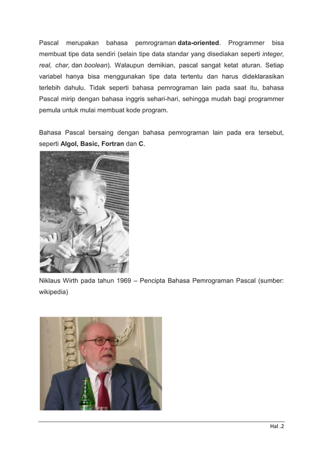 Part 2 sejarah bahasa pemrograman pascal | PDF