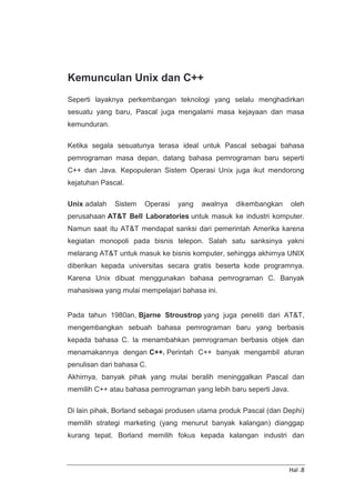 Part 2 sejarah bahasa pemrograman pascal | PDF