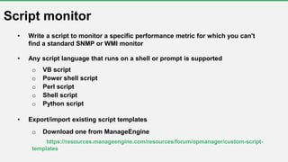 Free OpManager training Part 2- Monitoring Server Performance | PPT