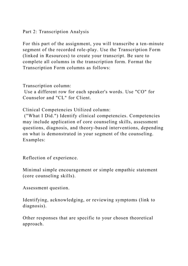 Part 2 Transcription AnalysisFor this part of the assignment, y.docx