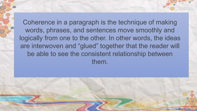 Part 2 unit 1 lesson 2 writing coherent paragraphs | PPT