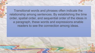 Part 2 unit 1 lesson 2 writing coherent paragraphs | PPT