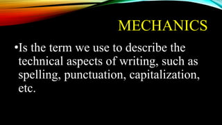 Part 2 unit 1 lesson 4 mechanics | PPT
