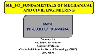 INTRODUCTION TO SURVEYING | PPTX