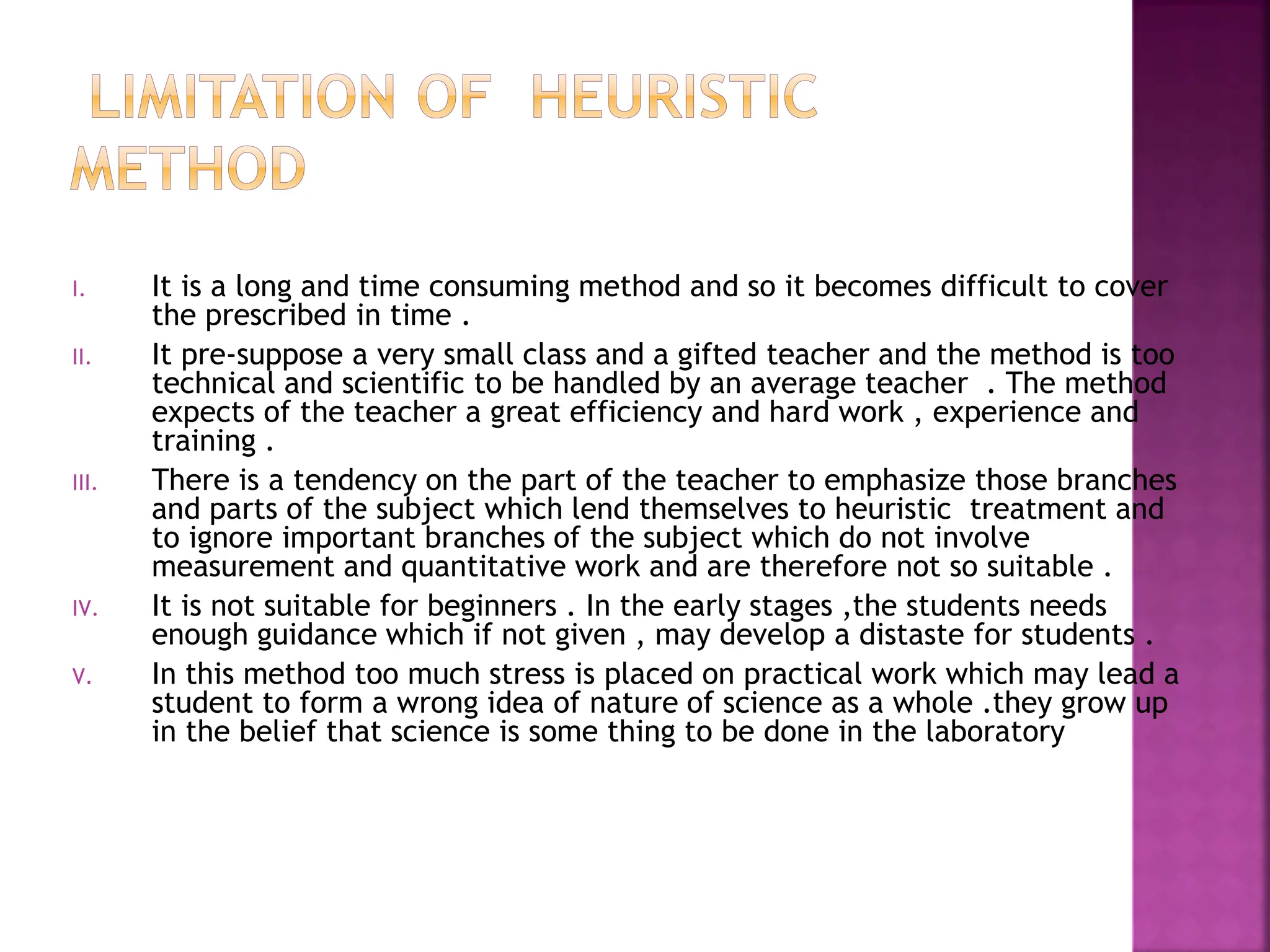 Heuristic method of teaching : student centered | PDF