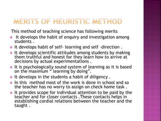 Heuristic method of teaching : student centered | PDF