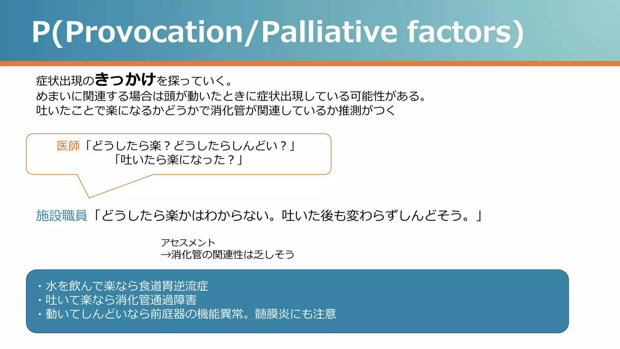 嘔気嘔吐 問診診断 パート2 | PPTX