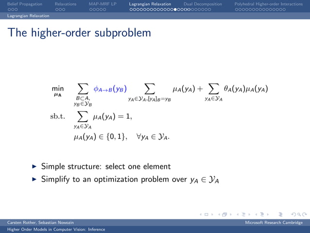 CVPR2010: higher order models in computer vision: Part 3 | PDF