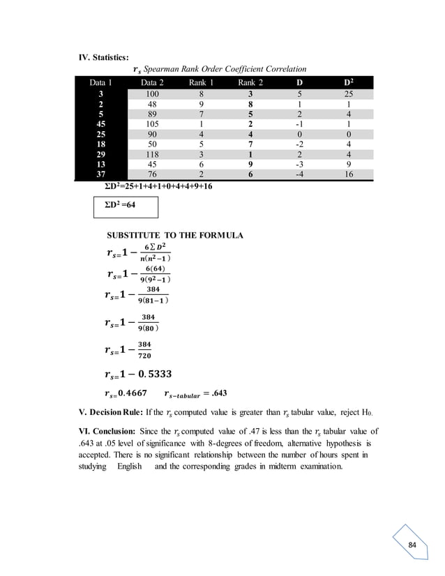 Non Parametric Statistics | DOCX