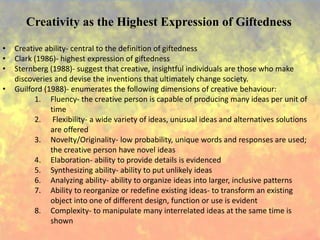 Definitions of Gifted and Talented | PPTX
