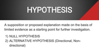 Hypothesis and tools | PPT