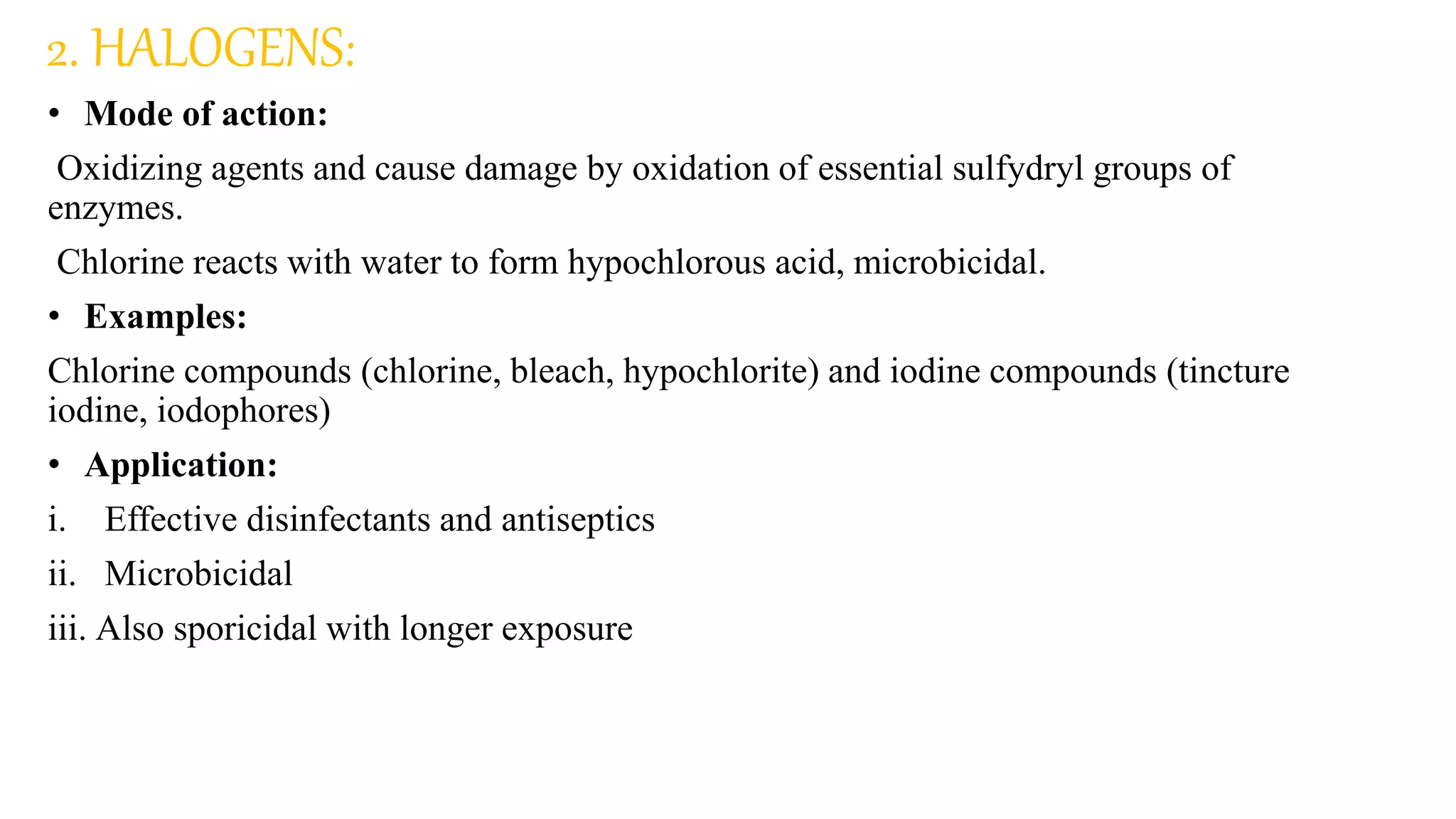 Classification and mode of action of disinfectants PHARMACEUTICAL MICROBIOLOGY (BP303T) Unit-III ...