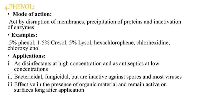 Classification and mode of action of disinfectants PHARMACEUTICAL ...