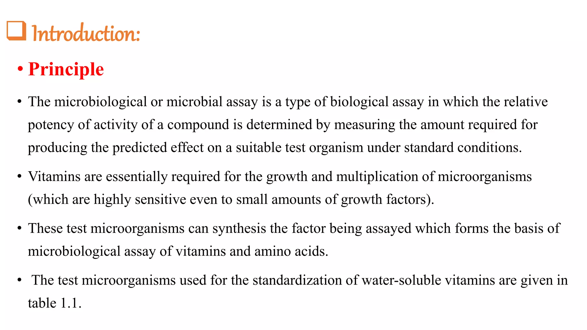 Microbiological Assay of Vitamin & Amino acid Assessment of a New ...