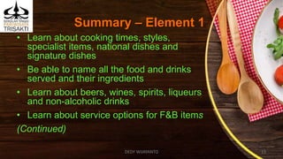 Part 3 food & beverage product knowledge | PPTX