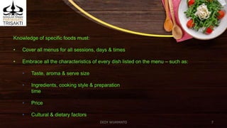 Part 3 food & beverage product knowledge | PPTX