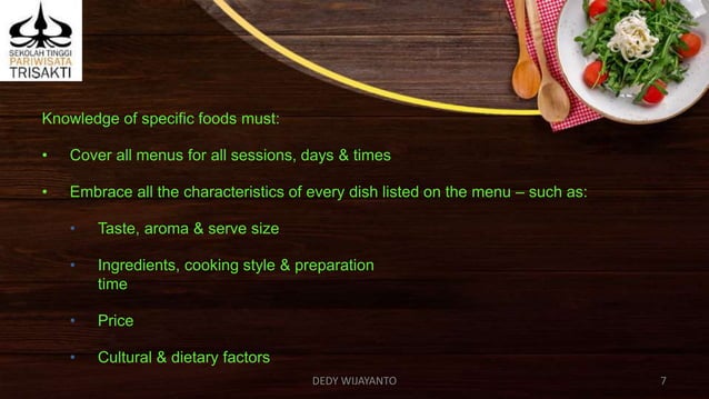 Part 3 food & beverage product knowledge | PPTX | Food & Drink