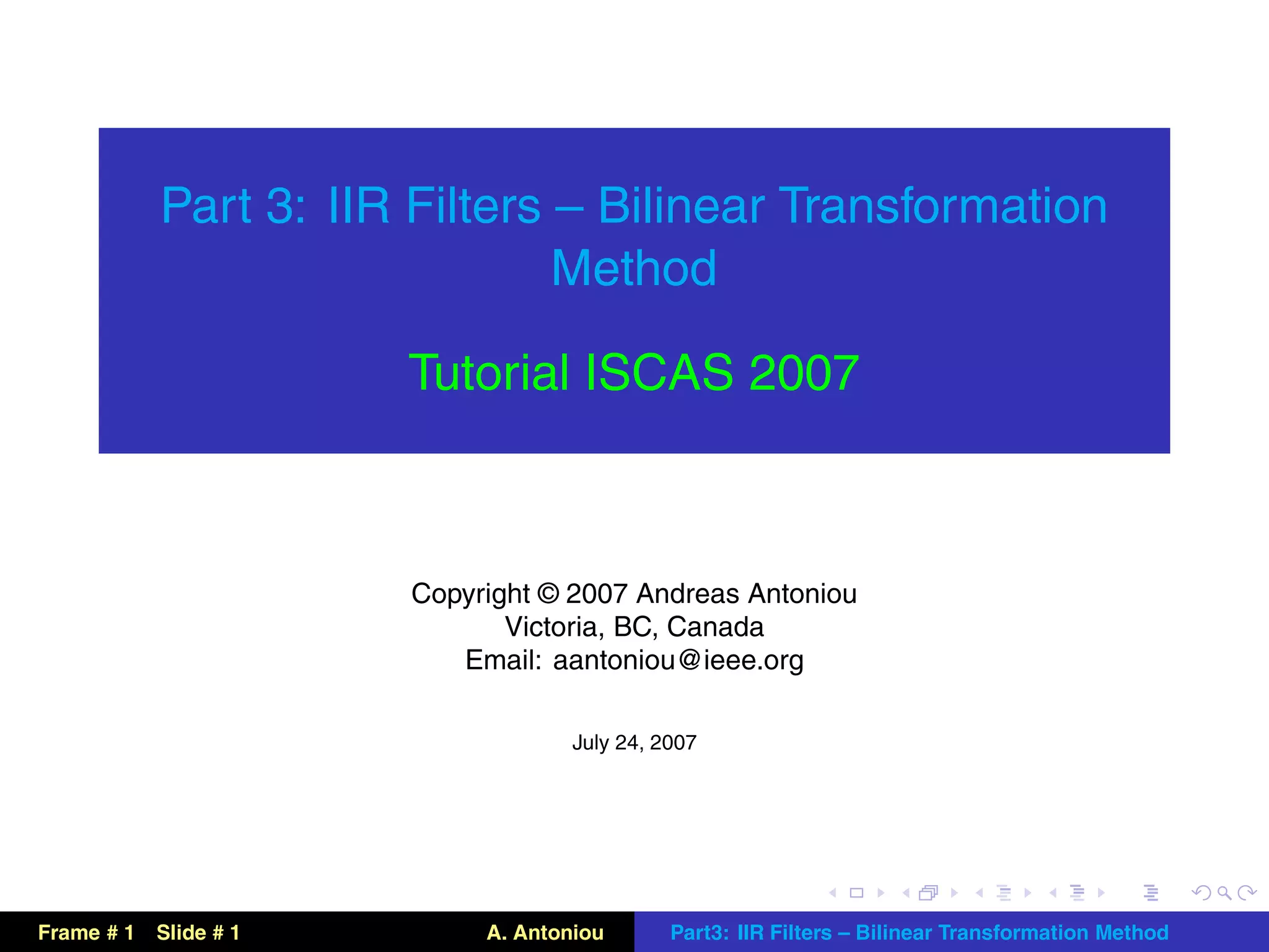 Warping Concept (iir filters-bilinear transformation method) | PDF