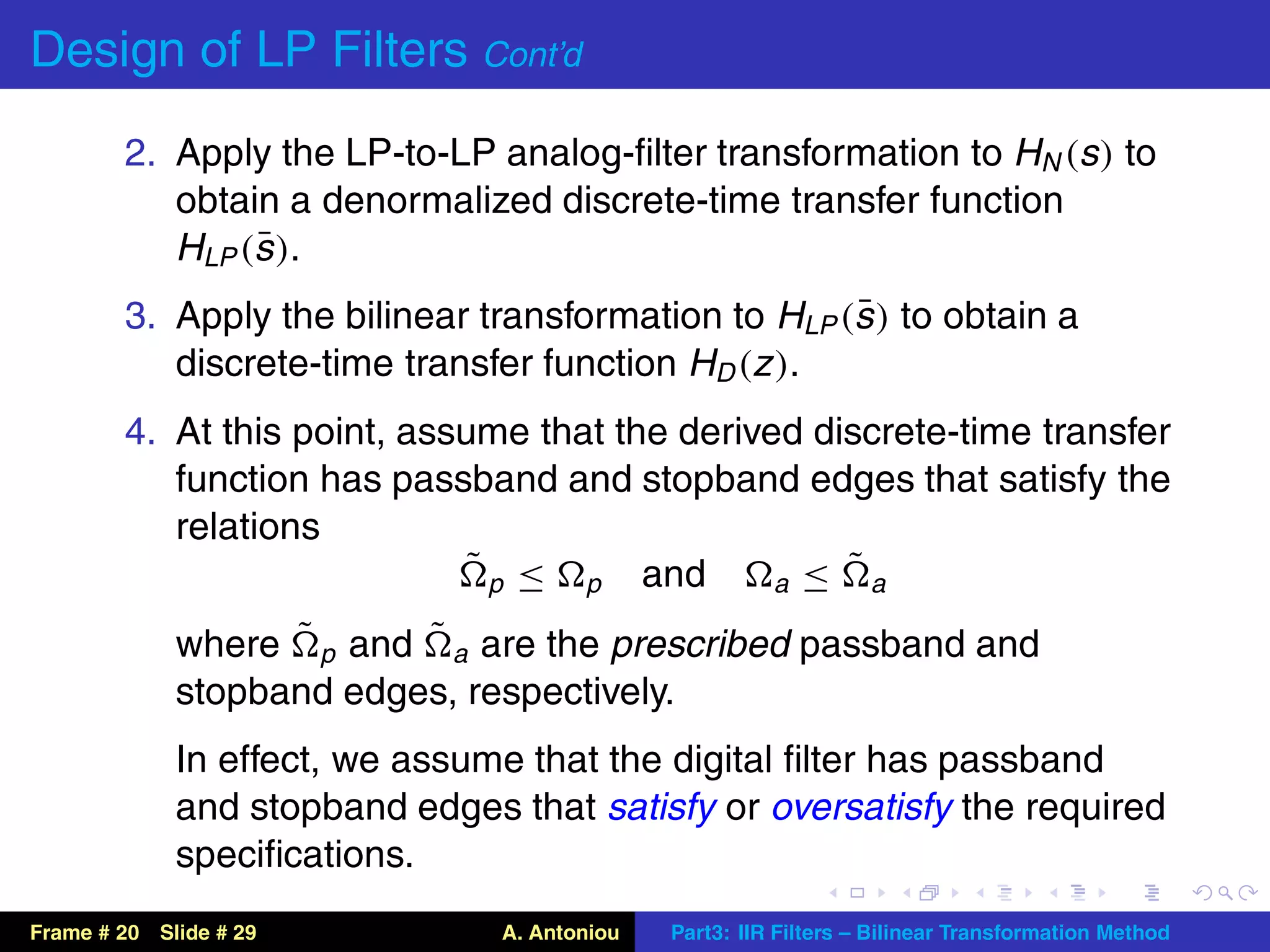 Warping Concept (iir filters-bilinear transformation method) | PDF