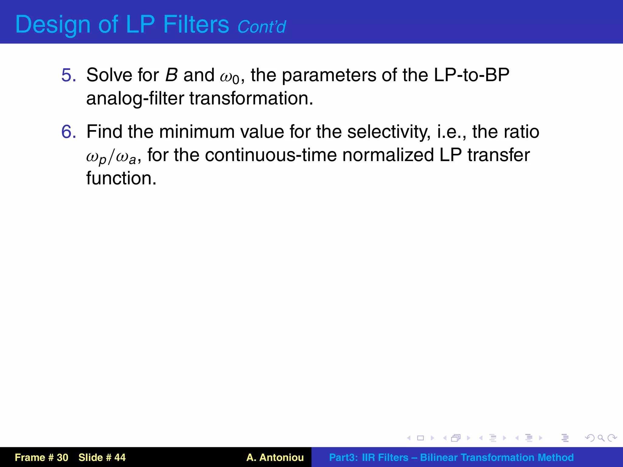 Warping Concept (iir filters-bilinear transformation method) | PDF