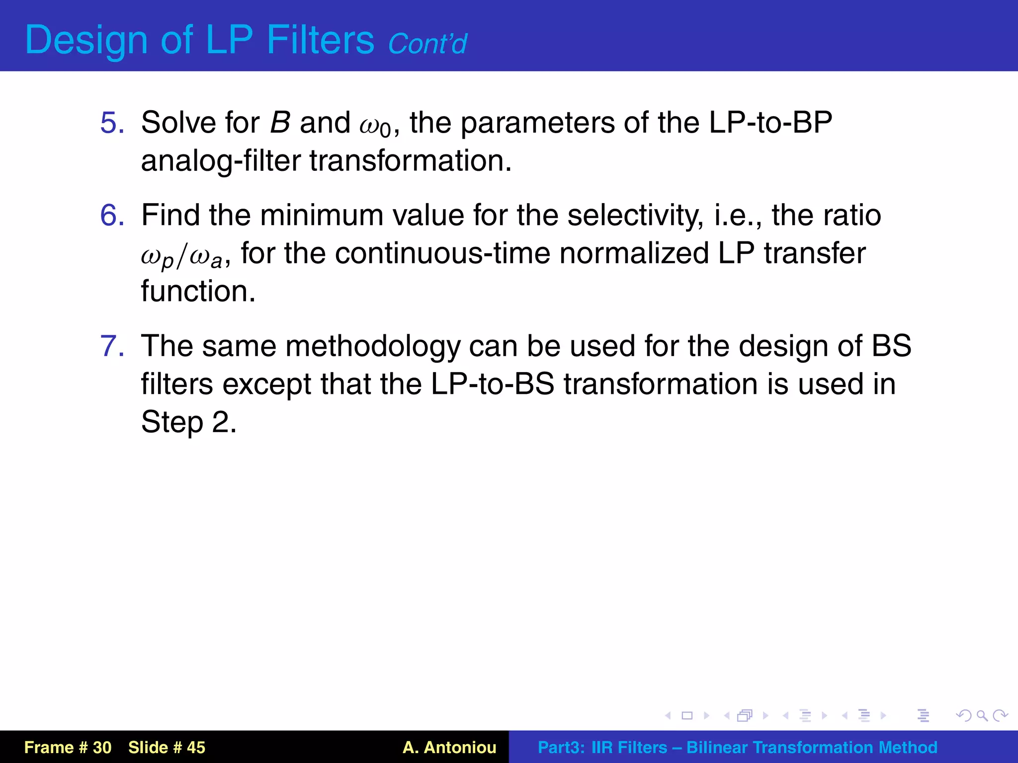 Warping Concept (iir filters-bilinear transformation method) | PDF