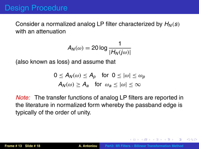 Warping Concept (iir filters-bilinear transformation method) | PDF