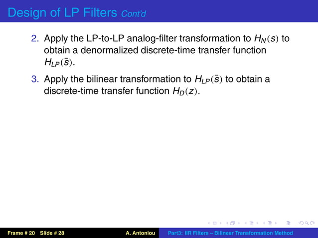 Warping Concept (iir filters-bilinear transformation method) | PDF