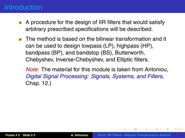 Warping Concept (iir filters-bilinear transformation method) | PDF