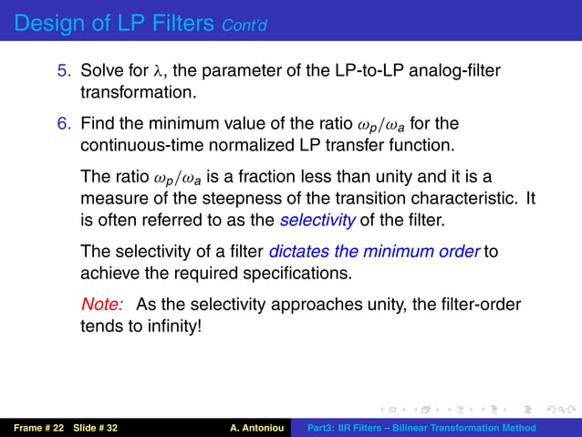 Warping Concept (iir filters-bilinear transformation method) | PDF