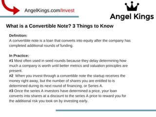 What is a Convertible Note: Part 1 - AngelKings.com