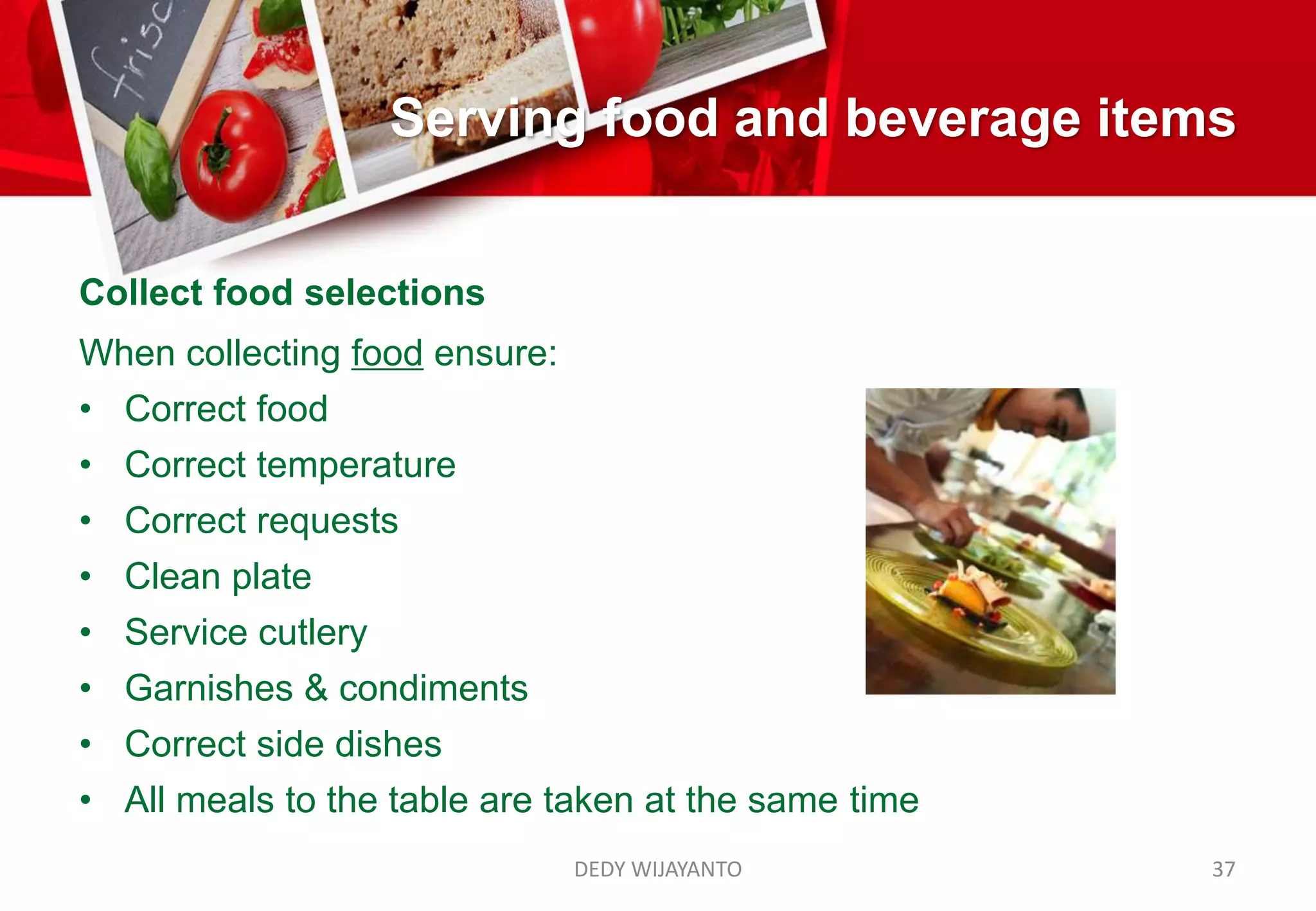 Part 3 take food orders and provide table service | PPTX